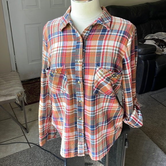 paper tee | Tops | Paper Tee Flannel Shirt Size Xl | Poshmark